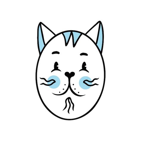 Premium Vector Cat Boy Face Hand Drawn Illustration