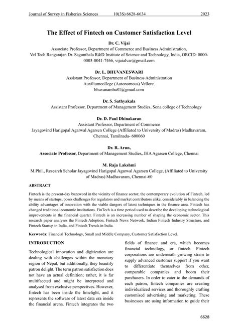 Pdf The Effect Of Fintech On Customer Satisfaction Level