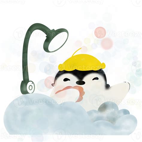 Penguin Taking A Bath 27257763 Png