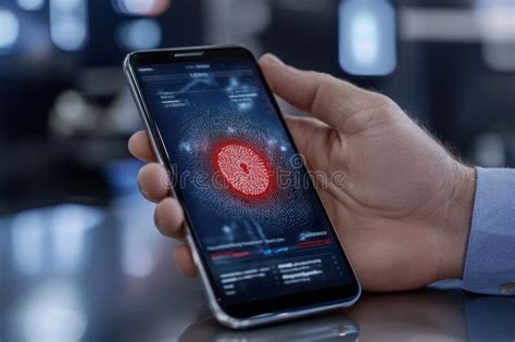 Digital Security Data Protection Cyber Defense Encrypted Access Fingerprint Scan Strong