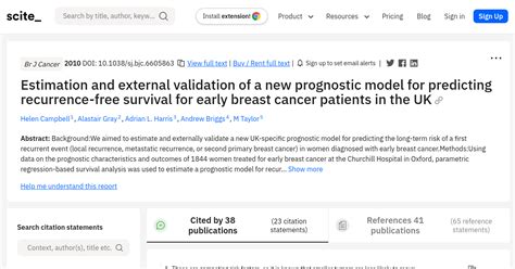 Estimation And External Validation Of A New Prognostic Model For