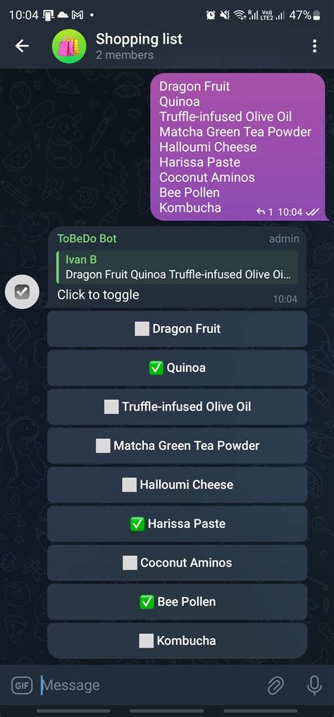 ToBeDo Simple Telegram Checklist ToDo