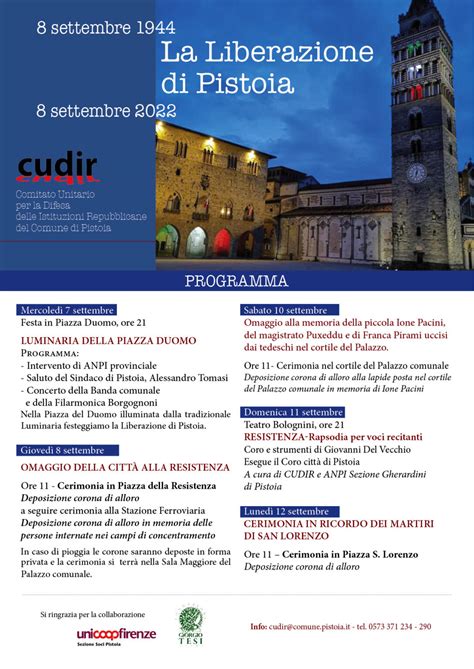 Pistoia Ricorda L8 Settembre Giorno Della Liberazione