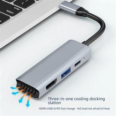 New 3 In 1 Usb C To Hdmi Docking Station 4k Suitable For Laptops Expansion Type C Dock Hub