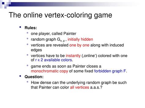 Ppt Online Vertex Colorings Of Random Graphs Without Monochromatic Subgraphs Powerpoint