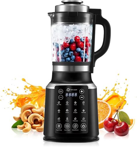 Blenders For Kitchen 59oz Glass Blenders With Heating 1200w Adjustable