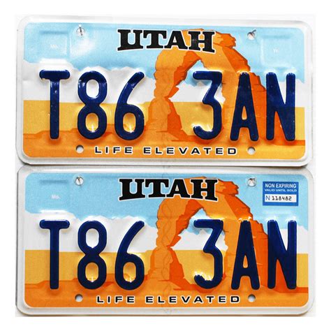 2024 Utah Fleet License Plates Pair T863an Superstore