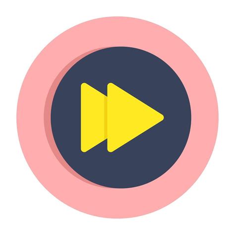 Conceptual Flat Design Icon Of Play Forward Button 54037590 Vector Art