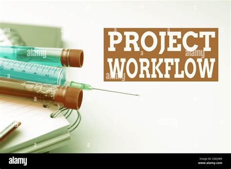 Sign Displaying Project Workflow Business Overview Series Of Steps