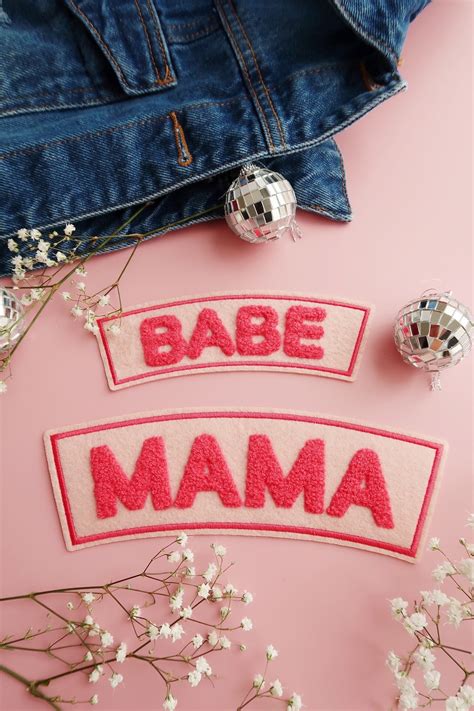 Mama And Babe Patch Mama Patch Mama And Mini Patch Set Iron On Patch Patches For Jacket Etsy