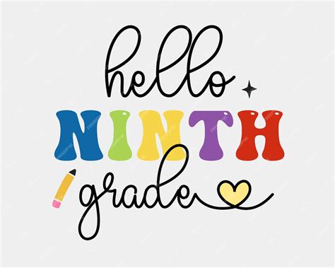 Premium Vector Hello Ninth Grade Back To School Quote Retro
