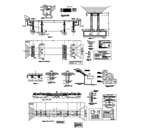 Foot Over Bridge Construction Detail Plan And Elevation 2d View Dwg