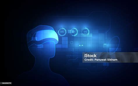 증강 현실 안경을 쓰고 있는 남자 데이터와 그래프가 있는 추상적인 홀로그래피 0명에 대한 스톡 벡터 아트 및 기타 이미지 0명 Brand Name Video Game