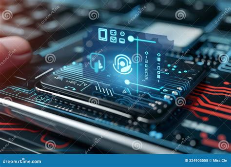 Innovative Software Update Process Visualized On Sleek Microchip