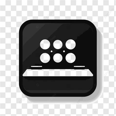Black On White Icon Of Black And White Square Button Vector A
