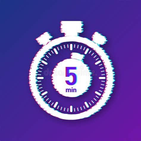 The Minutes Stopwatch Vector Glitch Icon Stopwatch Icon In Flat Style Timer On On Color