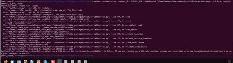 Error While Running Pretrained Model · Issue 12 · Ubisoftubisoft