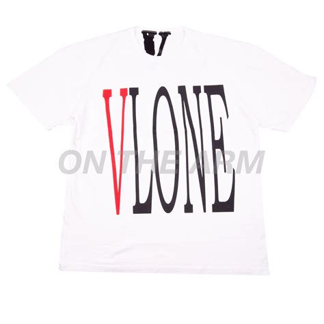 Vlone Whitered Staple Tee On The Arm
