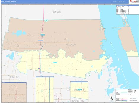 Willacy County Tx Wall Map Color Cast Style By Marketmaps