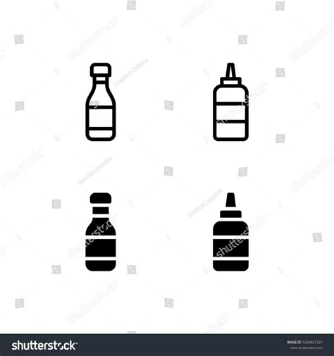 Ketchup Icon Design Ketchup Bottle Mayonnaise Sauce Spicy Icon