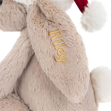 Personalized Bashful Christmas Bunny Official Jellycat