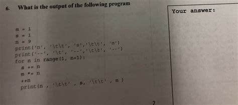 Solved What Is The Output Of The Following Program Your Chegg