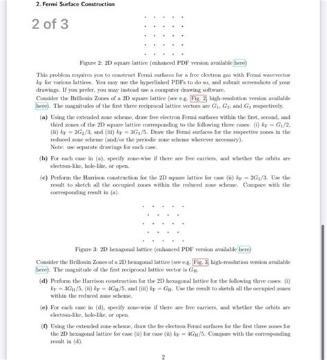 This Problem Requires You To Construct Fermi Surfaces