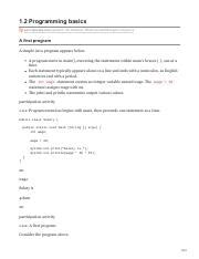 Learn Zybooks 12 Programming Basics Pdf 1 2 Programming Basics