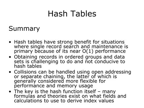 ppt managing data with hash tables and storage efficiency powerpoint