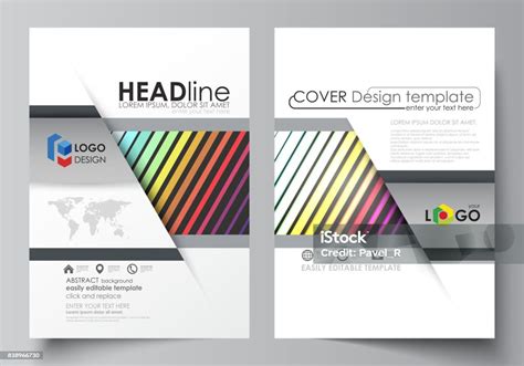 안내 책자 비즈니스 템플릿 플라이어 서식 파일 A4 크기의 벡터 레이아웃을 커버 밝은 색 사각형 직사각형 도형 형성 추상 아름