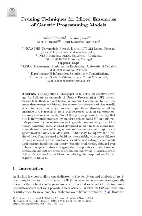pdf pruning techniques for mixed ensembles of genetic programming models