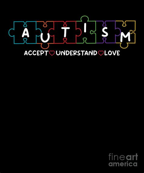 Autism Accept Understand Love Puzzle Awareness Digital Art By Shirtom