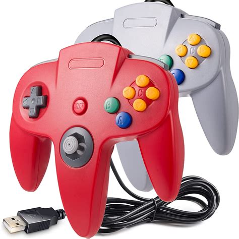 2 Pack Classic N64 Controller Miadore N64 Wired Usb Pc Game Pad Joystick N64