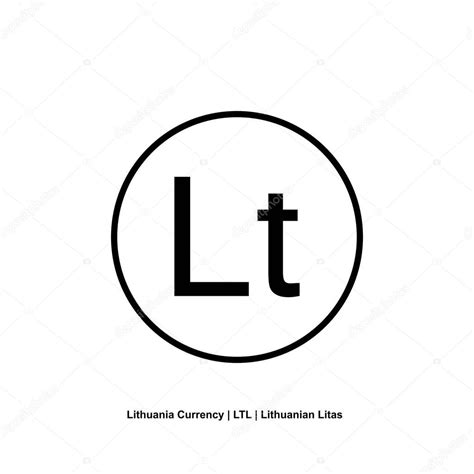 Lituania Símbolo De Moneda Lituano Litas Icono Ltl Signo Ilustración