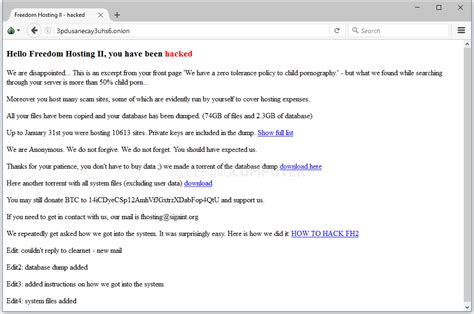 Anonymous Hacked Freedom Hosting Ii A Fifth Of The Dark Web Is