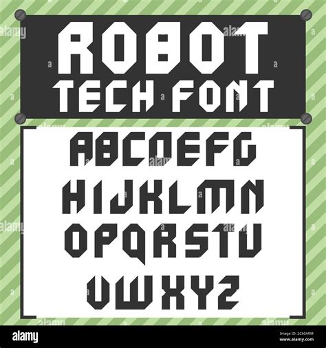 Vector Robotic Font In Flat Style Stock Vector Image And Art Alamy