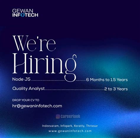 It Job Alerts Hiring Node Js And Quality Analyst Instagram