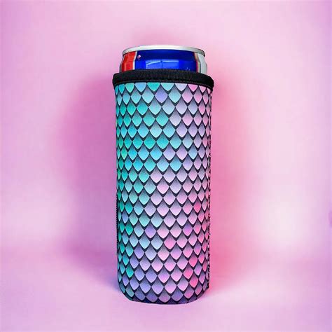 Lit Handlers Mermaid 12 Oz Slim Can Cooler Sleeve Academy