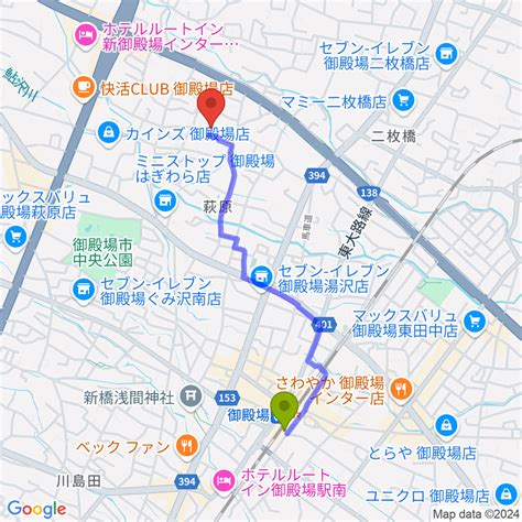 御殿場市民会館の最寄駅御殿場駅からの徒歩ルート約19分 MDATA