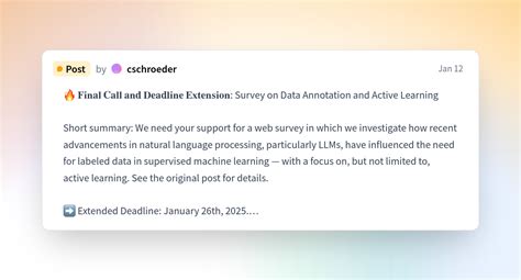 Cschroeder On Hugging Face 🔥 𝐅𝐢𝐧𝐚𝐥 𝐂𝐚𝐥𝐥 𝐚𝐧𝐝 𝐃𝐞𝐚𝐝𝐥𝐢𝐧𝐞 𝐄𝐱𝐭𝐞𝐧𝐬𝐢𝐨𝐧