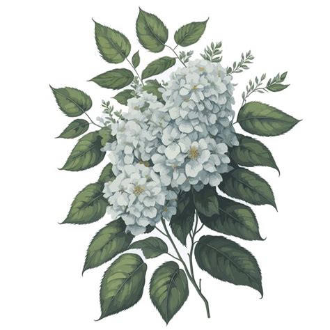 Premium Vector Vector Watercolor Oakleaf Hydrangea Clipart Floral Blossom