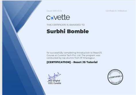 Reactjs Professionalgrowth Continuouslearning Cuvettetech Surbhi