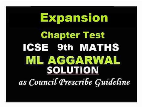 Ml Aggarwal Expansions Chapter Test Class 9 Icse Maths Solutions Icsehelp