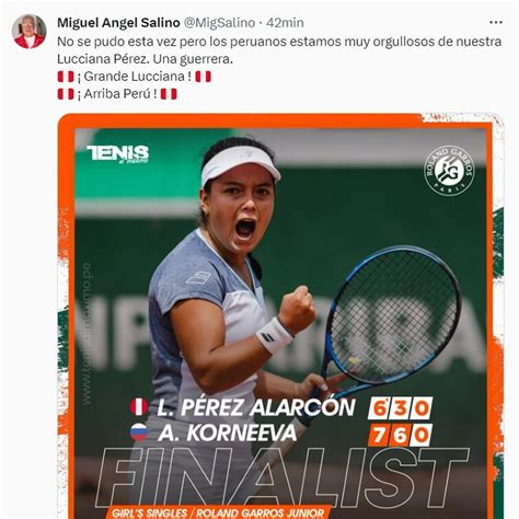 Lucciana Pérez subcampeona de Roland Garros Junior se convierte en orgullo de los peruanos por
