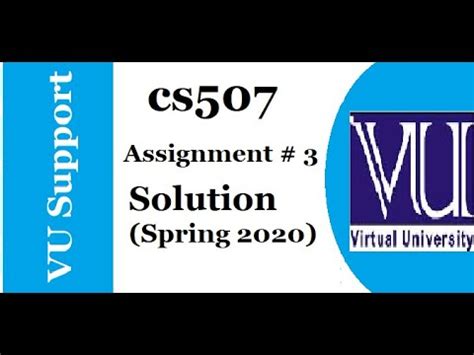 Cs507 Assignment 3 Solution Spring 2020 YouTube