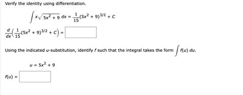 Solved Verify The Identity Using Differentiation V 9 15 Chegg Com