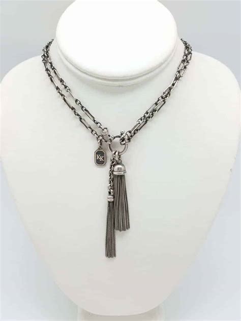 Essential Light Victorian Style Tassel Necklace With Tassels Worn