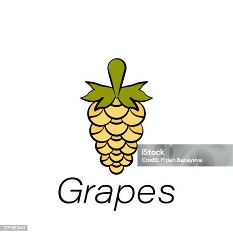 포도 손 그리기 아이콘 농업 일러스트 아이콘의 요소 서명 및 기호는 웹 로고 모바일 앱 Ui Ux에 사용할 수 있습니다 건강한 생활방식에 대한 스톡 벡터 아트 및 기타