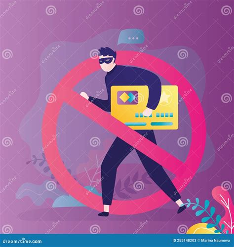 Masked Thief Steals Credit Card Scammer Or Hacker Stealing Money