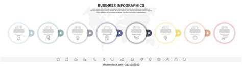Vector Infographics Eight Circles Modern Concept Stock Vector Royalty